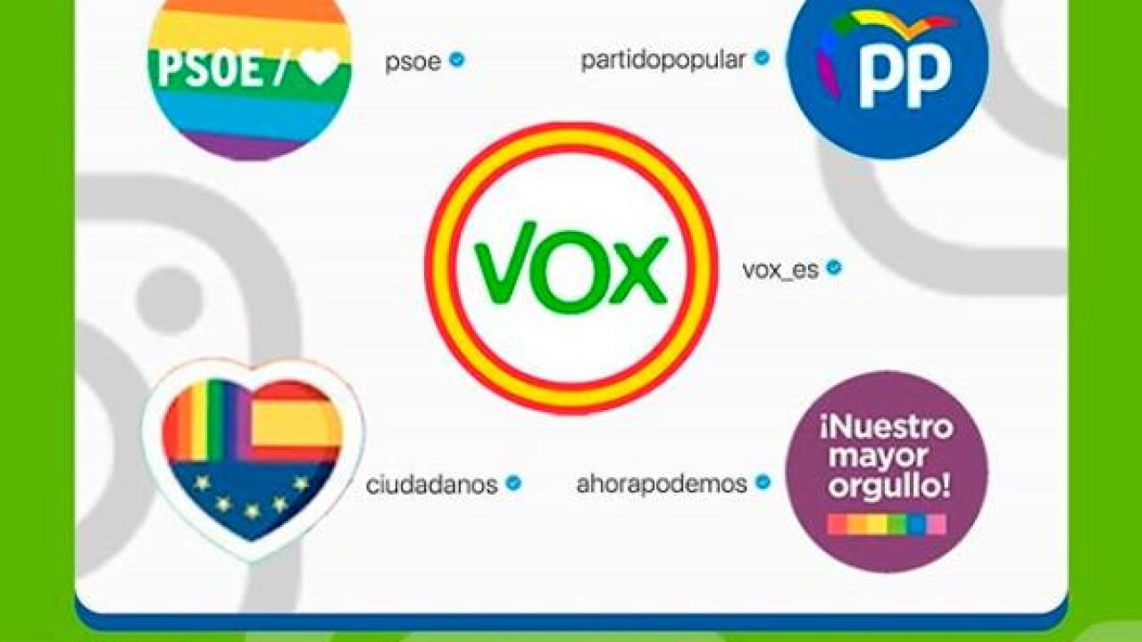 Vox utiliza la bandera de España en sus redes para celebrar el Orgullo ...