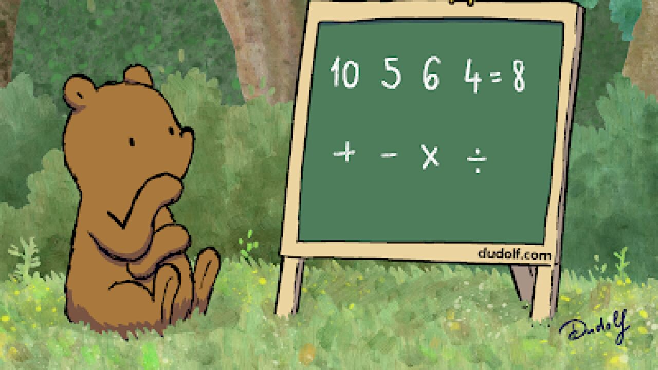 ¿Puedes ayudar al oso a corregir la ecuación usando únicamente 3 de los ...