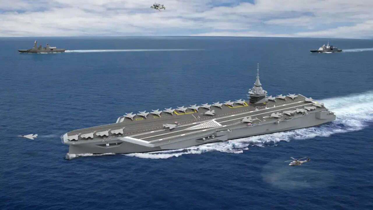 El nuevo portaaviones nuclear francés, de 310 metros de eslora, tendrá ...