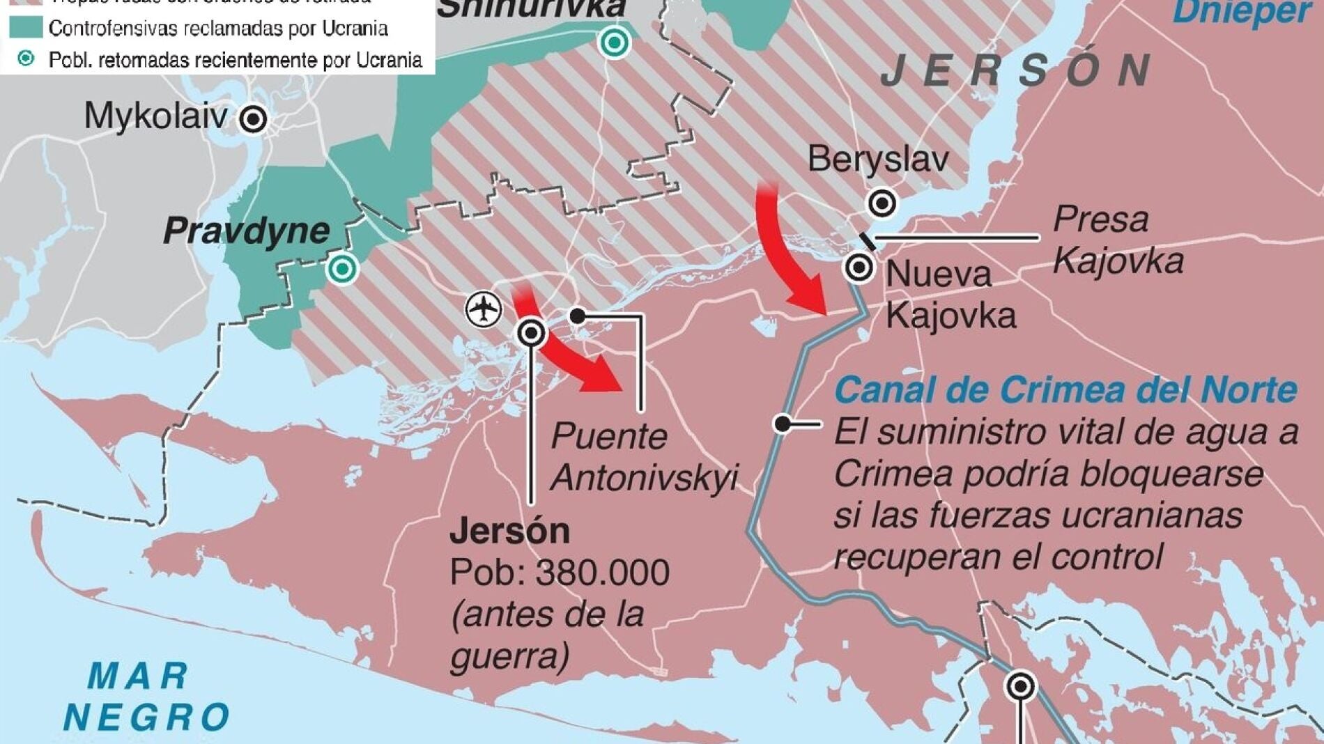 Tras tomar Jersón, así podría Ucrania reconquistar Crimea estrangulando ...