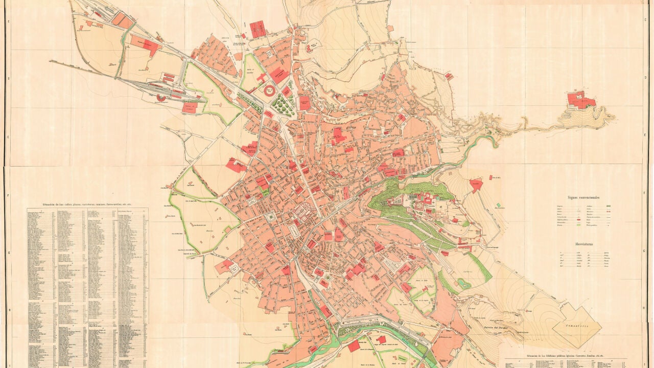 Así era el mapa de Granada en 1909